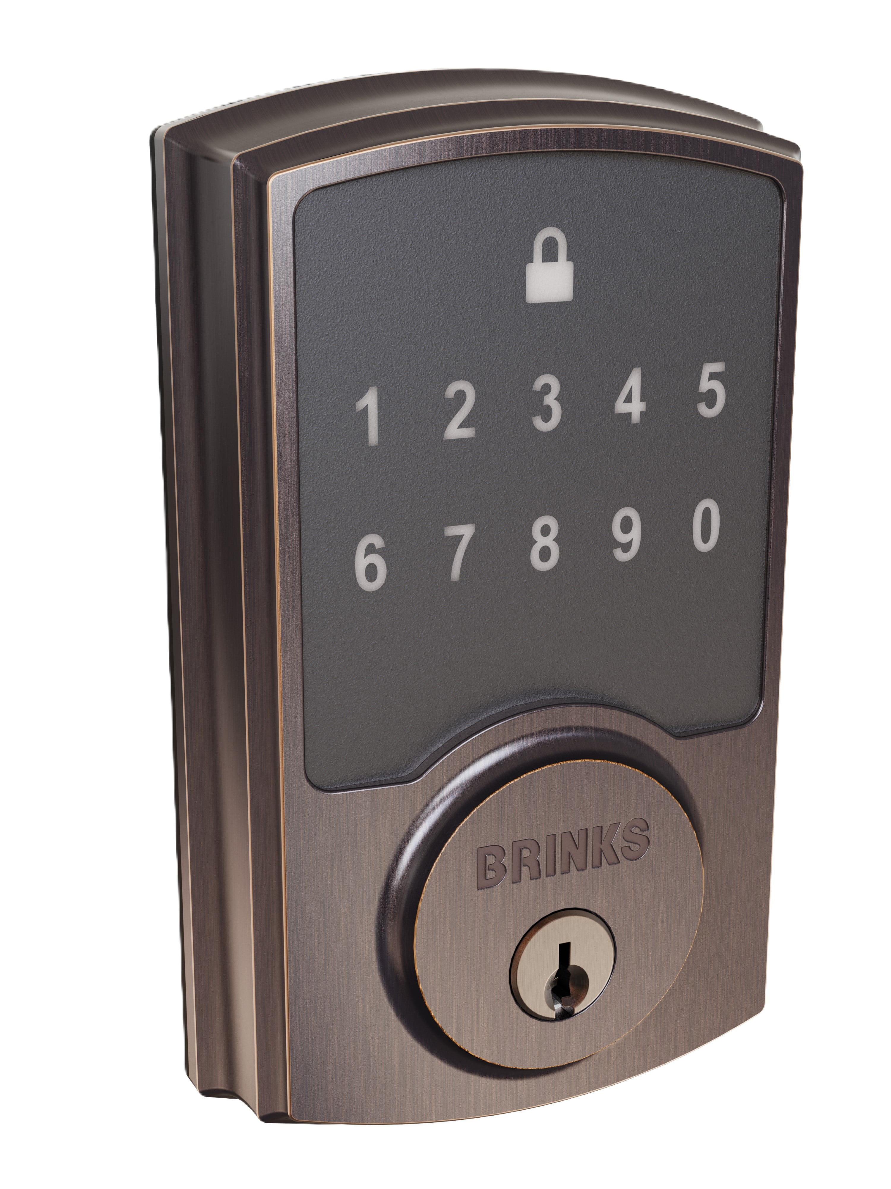 Brinks Electronic Touchpad Deadbolt with Pro-Guard, Transitional ...
