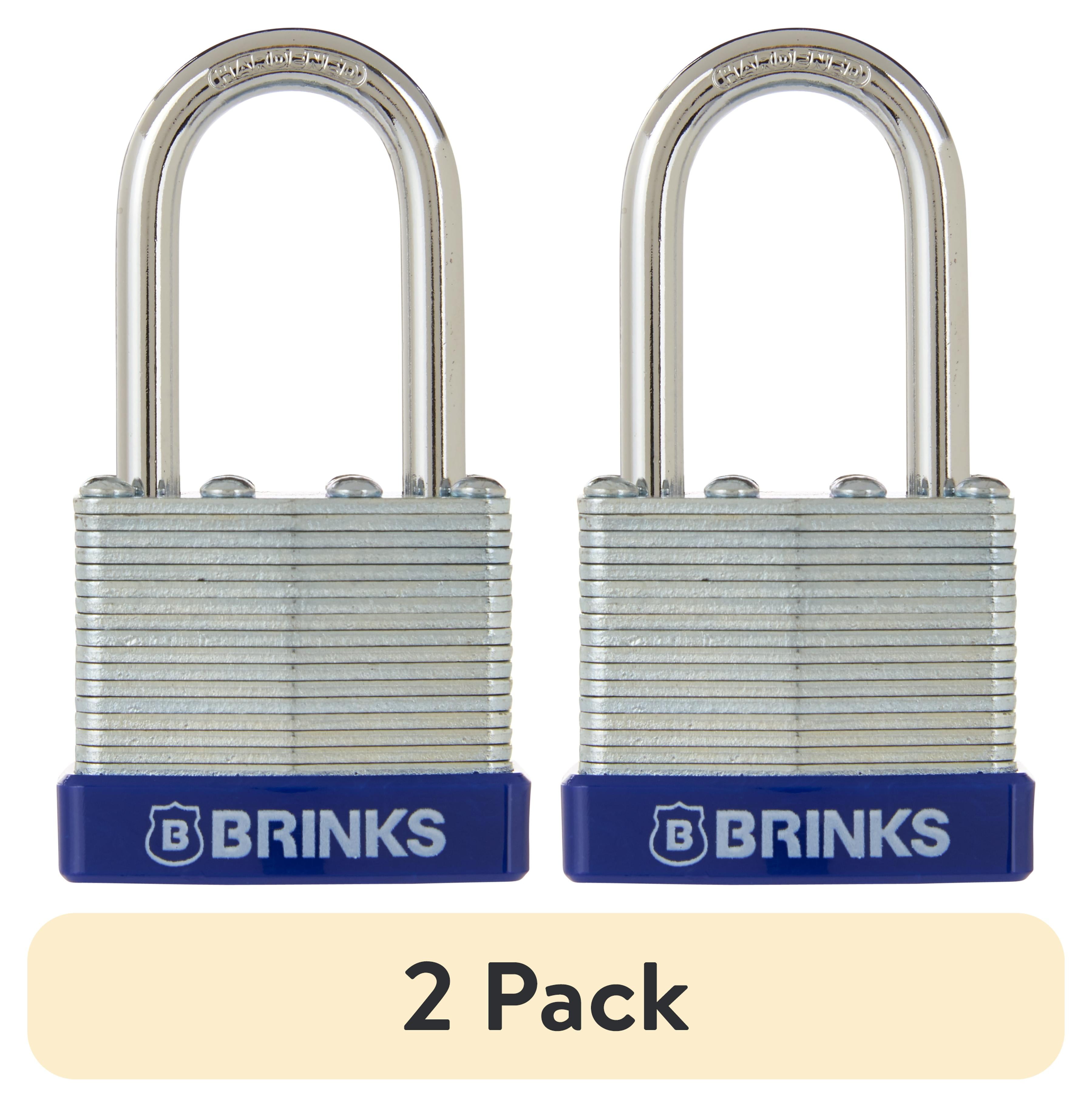 (2 pack) Brinks High-Security Laminated Steel Padlock, 40mm Body with 1 ...