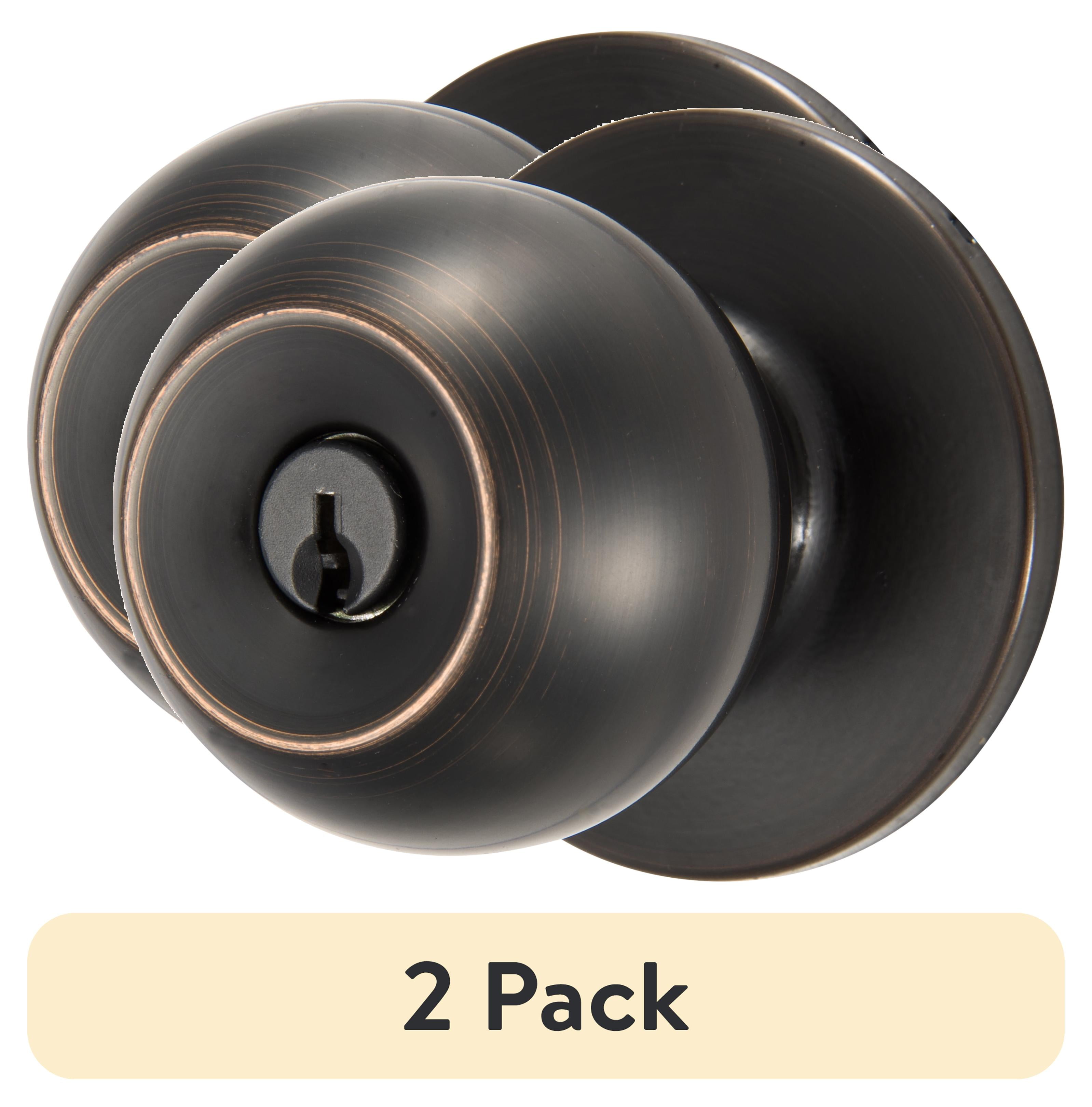 (2 pack) Brinks Keyed Entry Classic Ball Style Doorknob, Tuscan Bronze ...