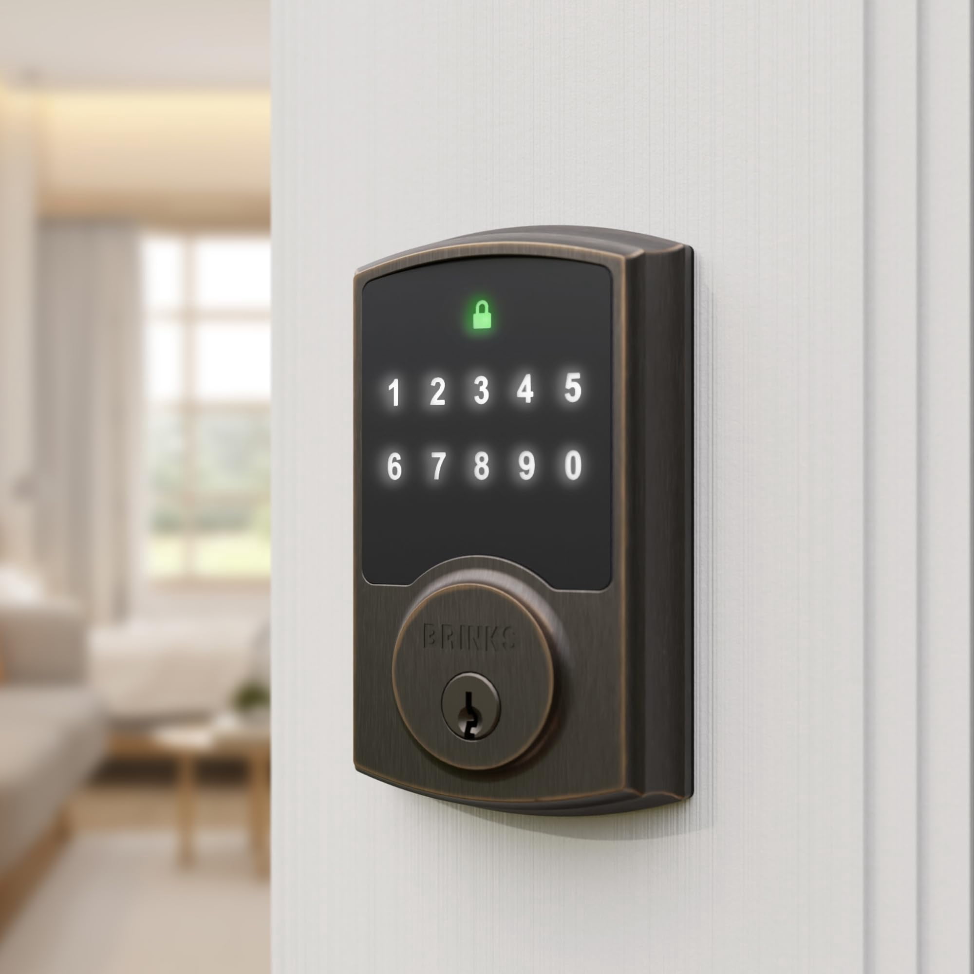 Brinks Keyless Entry Electronic Touchpad Door Lock - Backlit Keypad ...