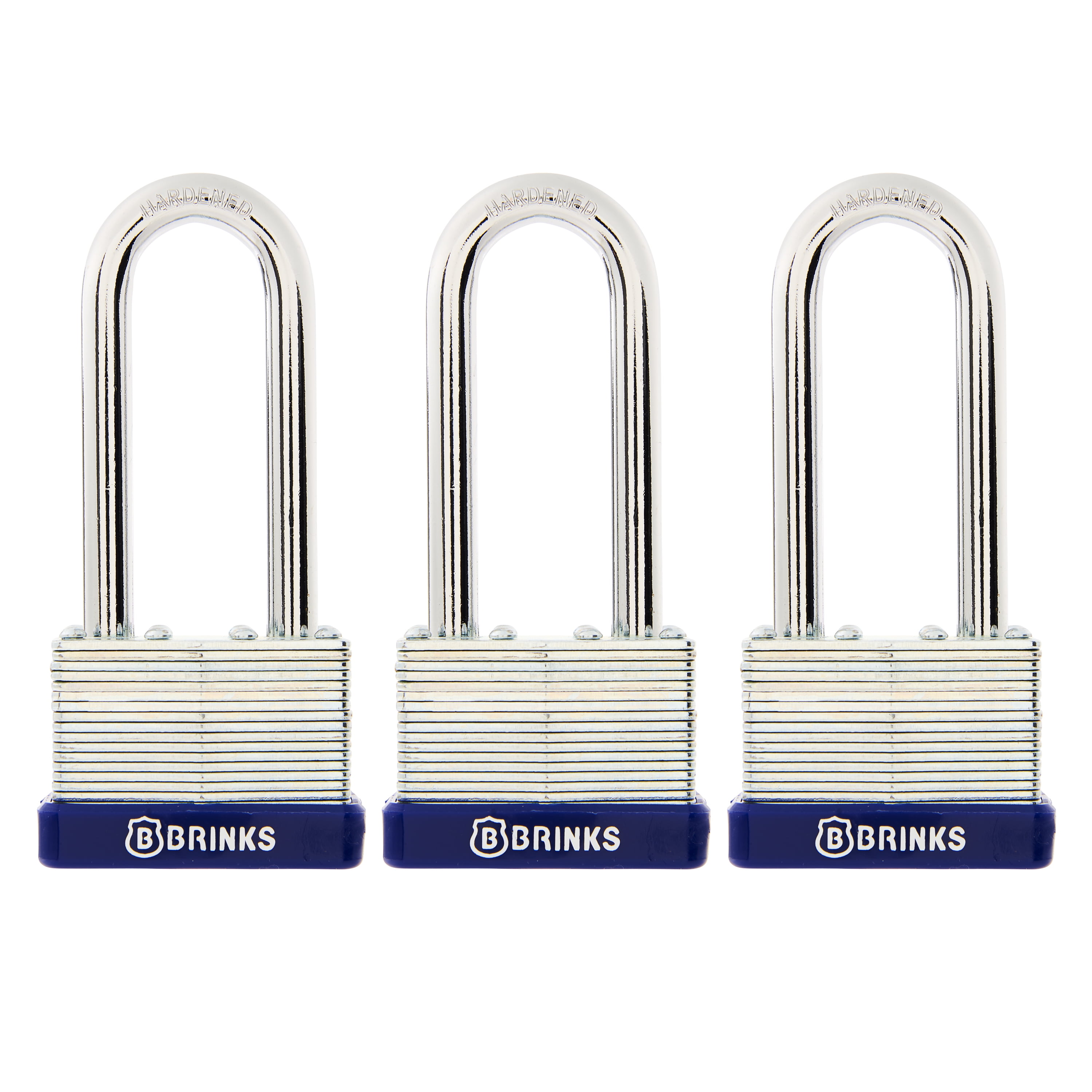 Brinks Laminated Steel 44mm Keyed Padlock with 2 1/2in Shackle, 3 pack ...
