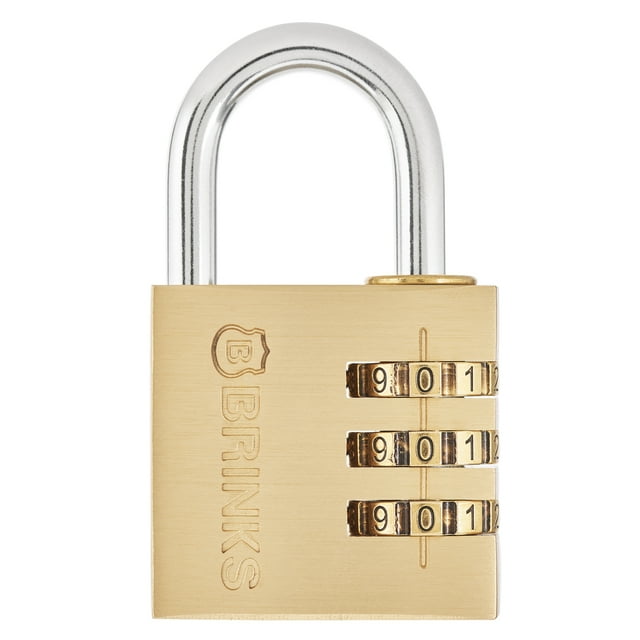 Brinks Solid Brass 40mm Resettable Combination Padlock with 1 3/16in ...