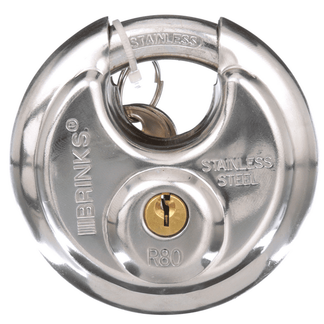 Brinks Stainless Steel 80mm Keyed Discus Padlock with 1/2in Shackle ...