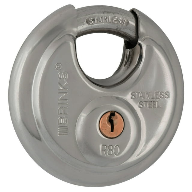 Brinks Stainless Steel 80mm Keyed Discus Padlock with 1/2in Shackle ...