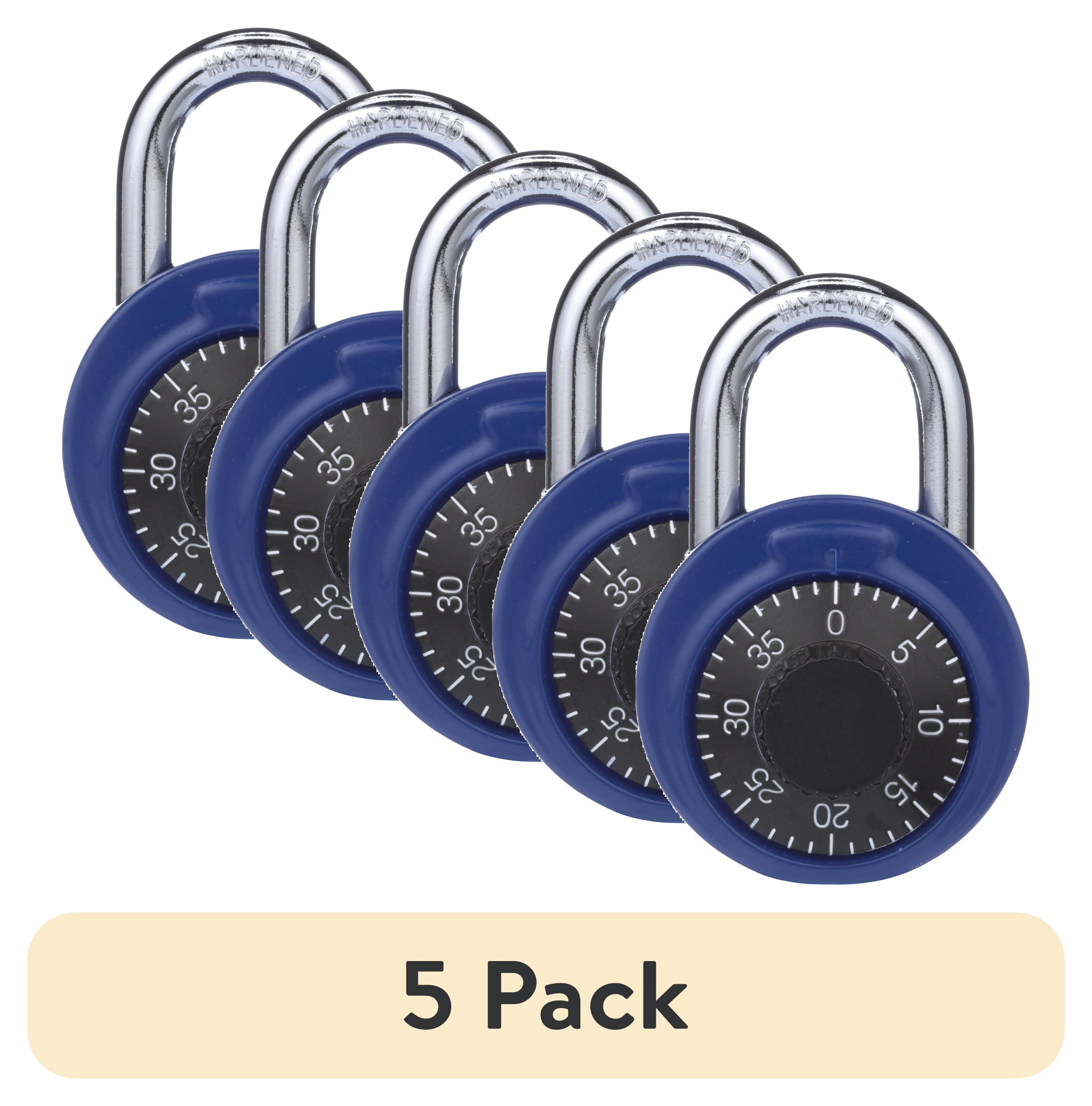 (5 pack) Brinks Steel 48mm Blue Combination Dial Padlock with 1-11/25 ...