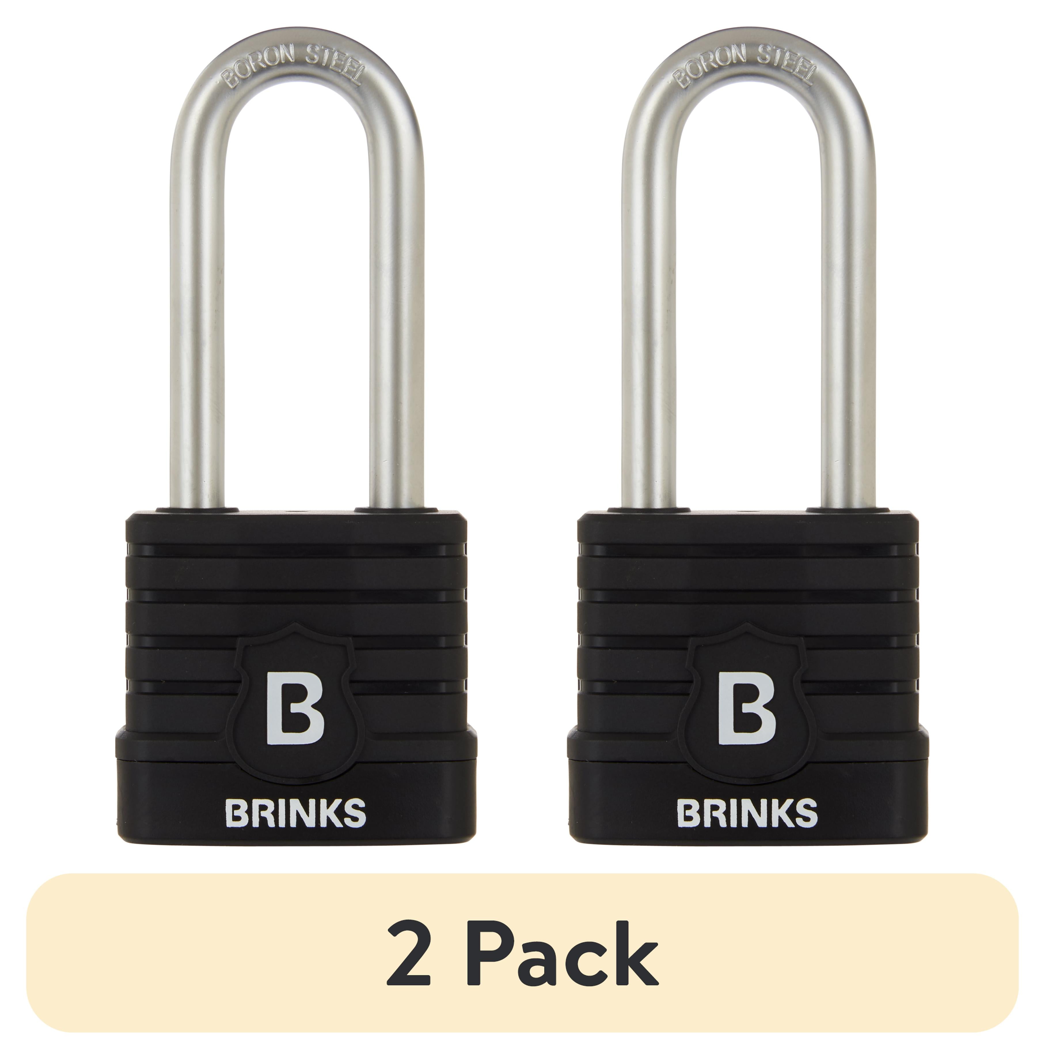 (2 pack) Brinks Weather Resistant Laminated Steel Keyed Padlock 44mm ...