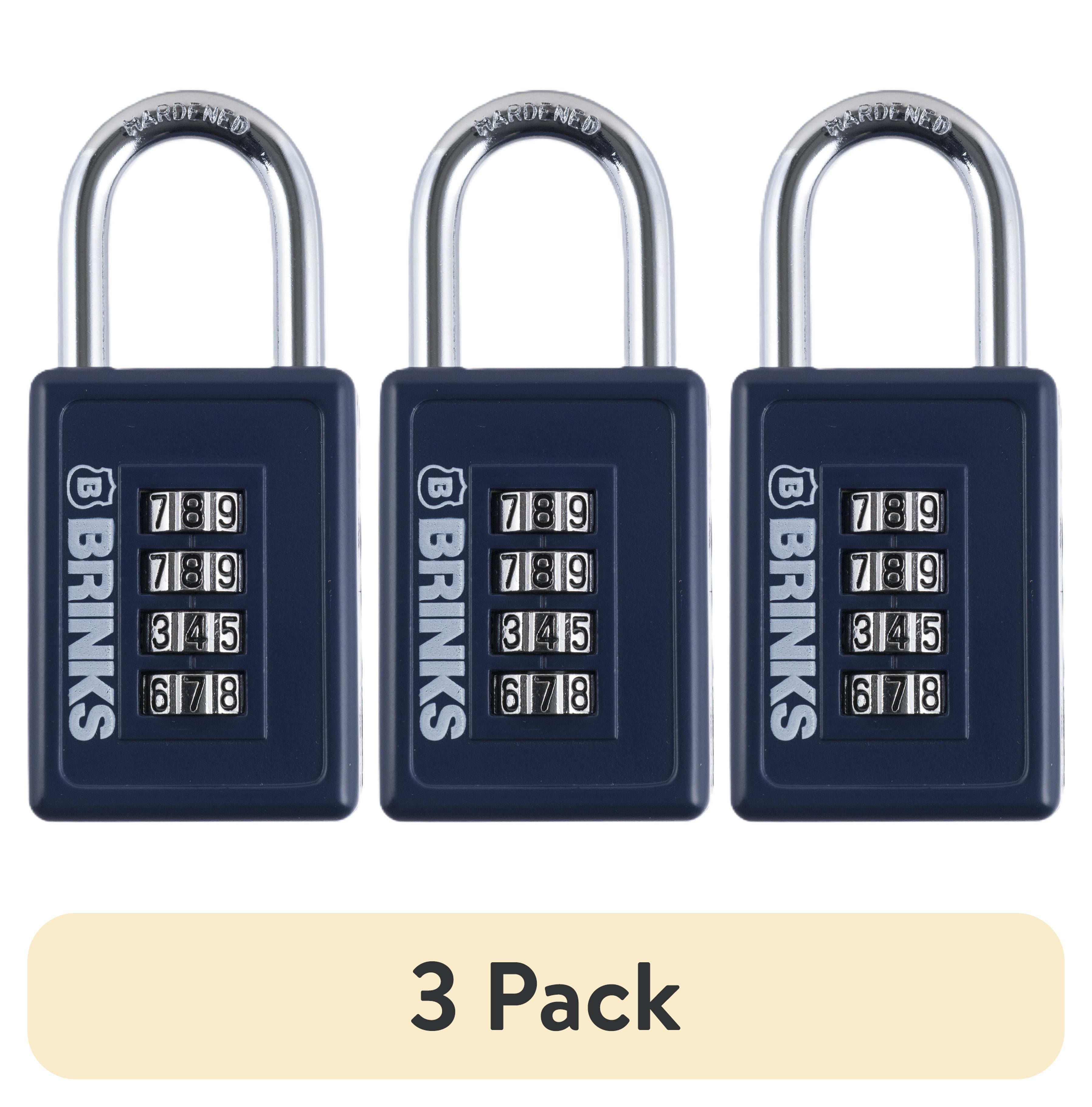 (3 pack) Brinks Zinc Diecast 40mm Combination Sport Padlock with 1 3 ...