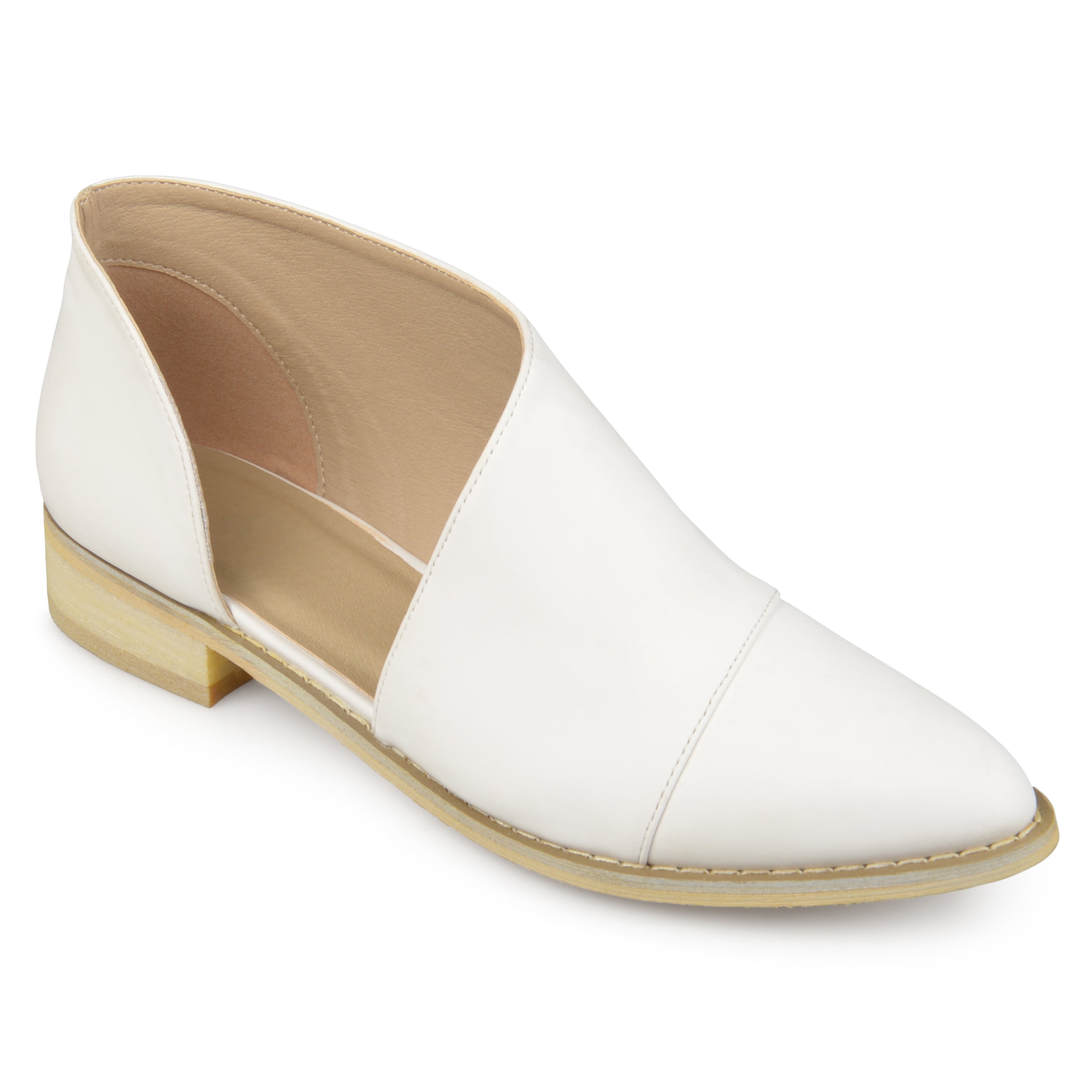 Brinley Co. Women's Faux Leather Almond Toe D'orsay Flats - Walmart.com