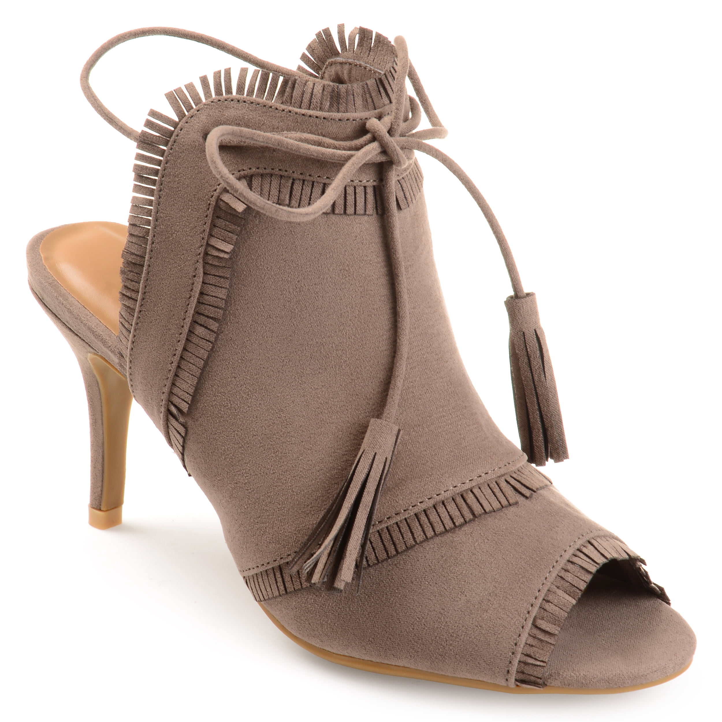 Brinley Co. Womens Fringe Tassle Faux Suede High Heels - Walmart.com