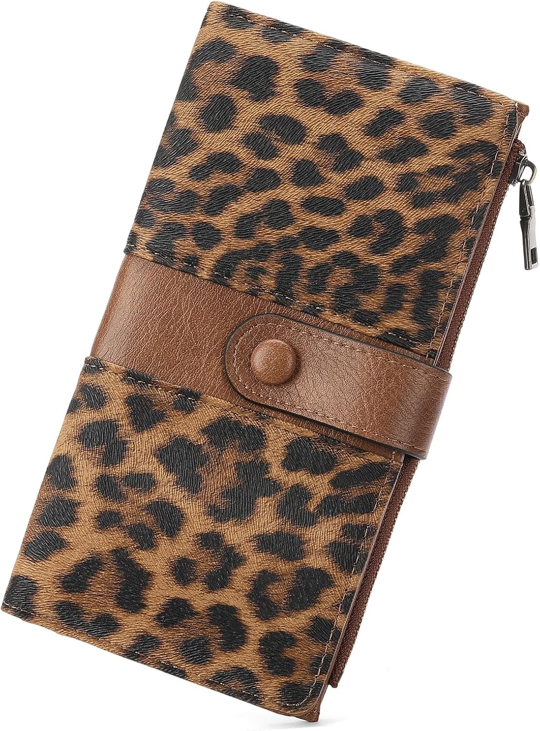 Brinory Leather Womens Wallet RFID Slim Card Holder Wallets Leopard ...