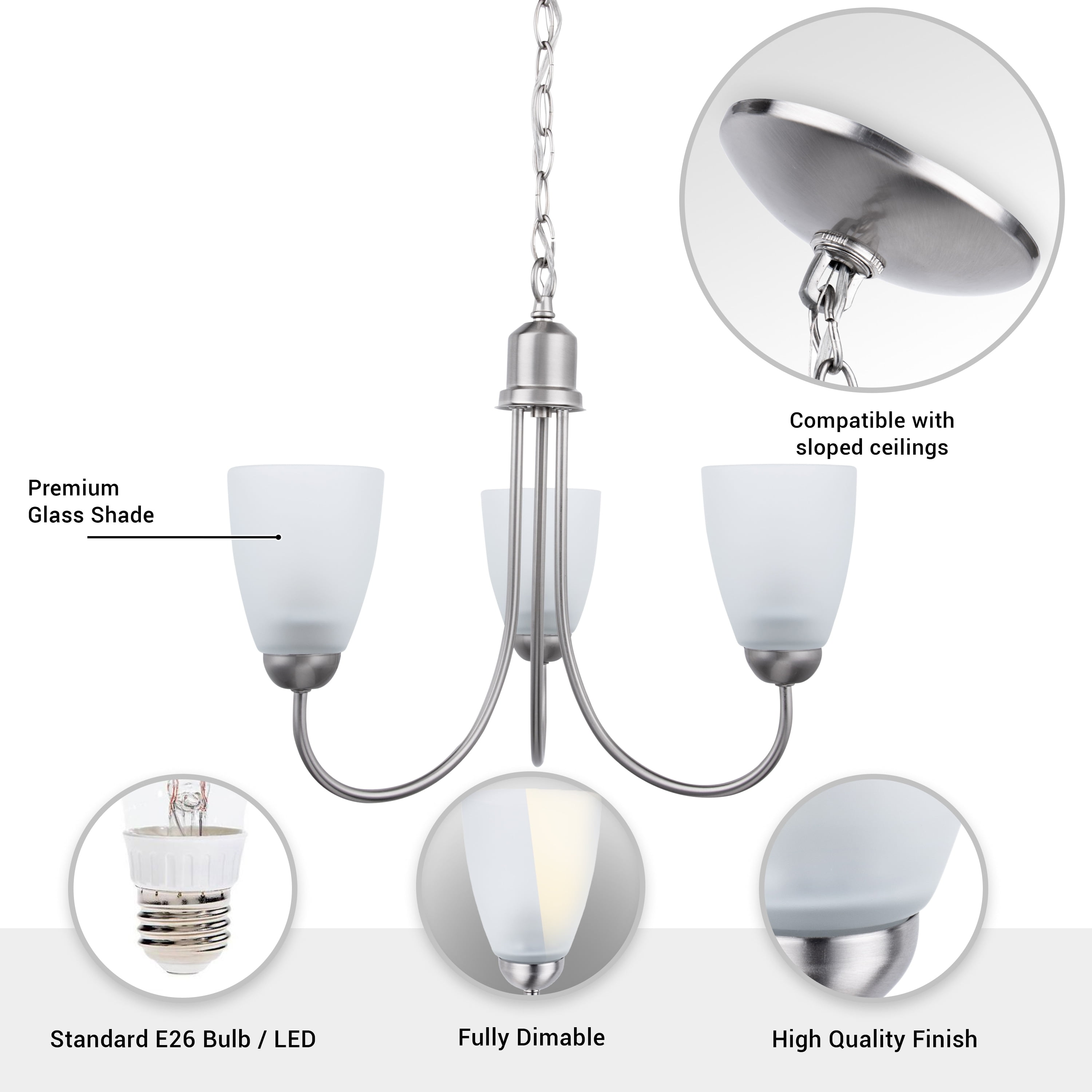Brio Lighting Nell 3 - Light Shaded Classic/ Traditional Ceiling ...