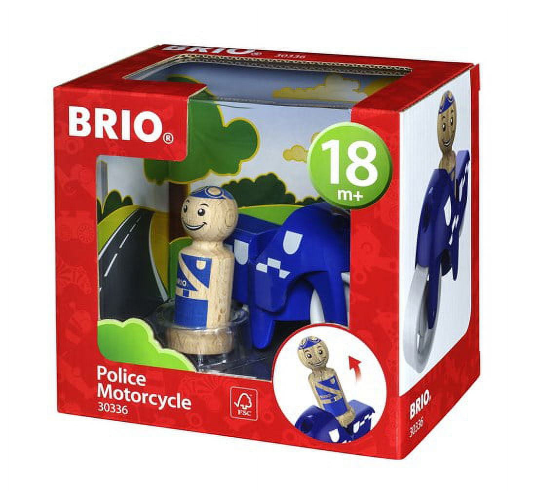 Brio Police Play Motorcycle #30336, Small Vehicle Toy for Preschool ...