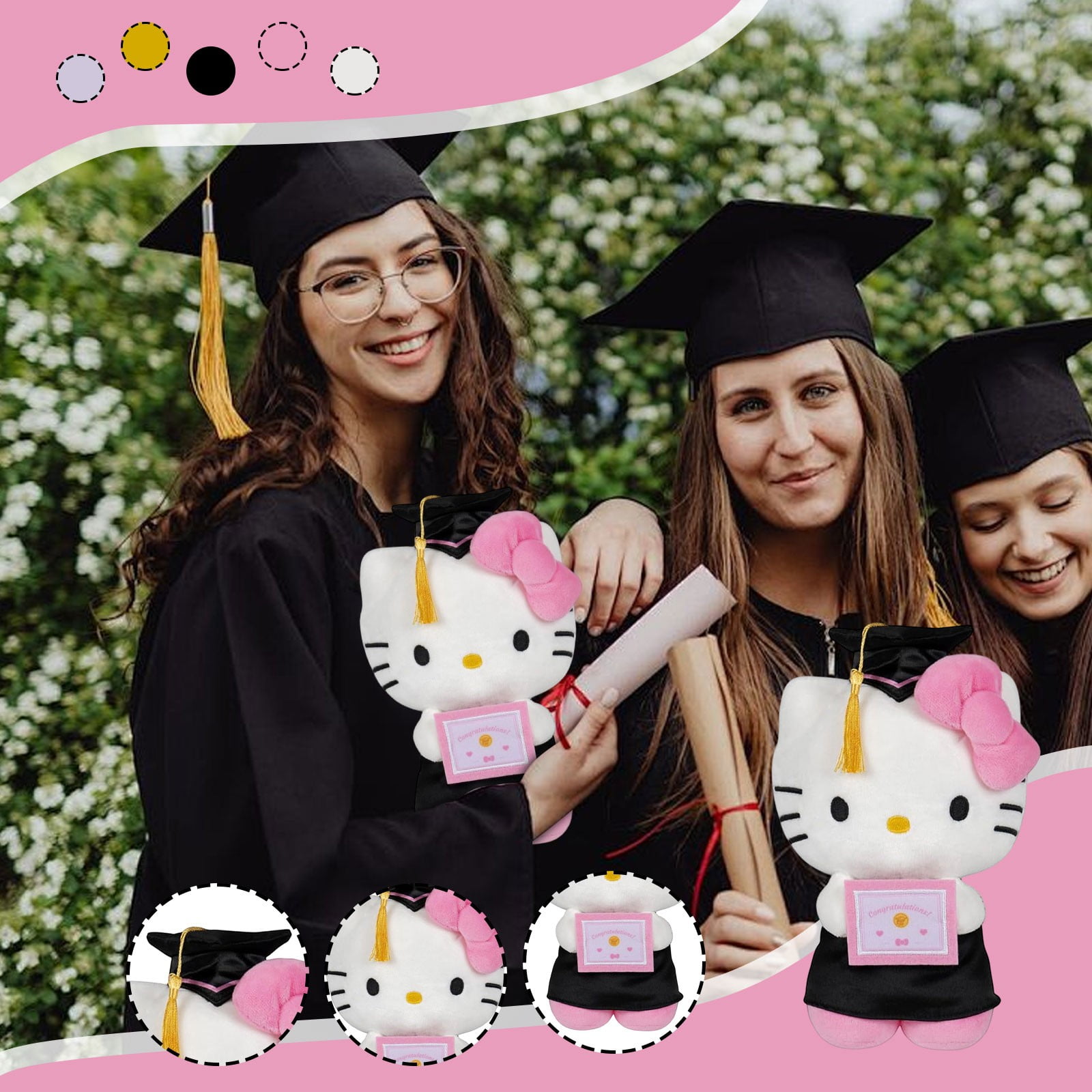 BrioBunch 2025 Hello Kitty Graduation Season 8" Cuddly Toys, Soft Hello ...