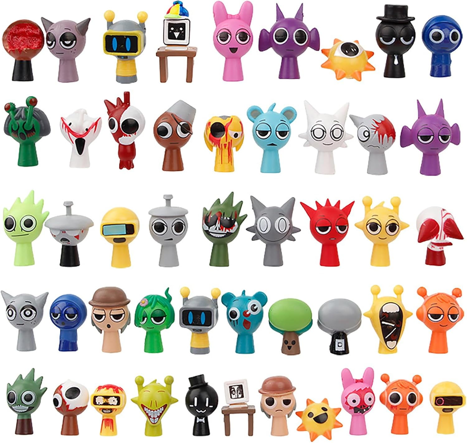 BrioBunch 48PC Sprunki Action Figures 2 Inch Cute Cartoon Cake Toppers ...