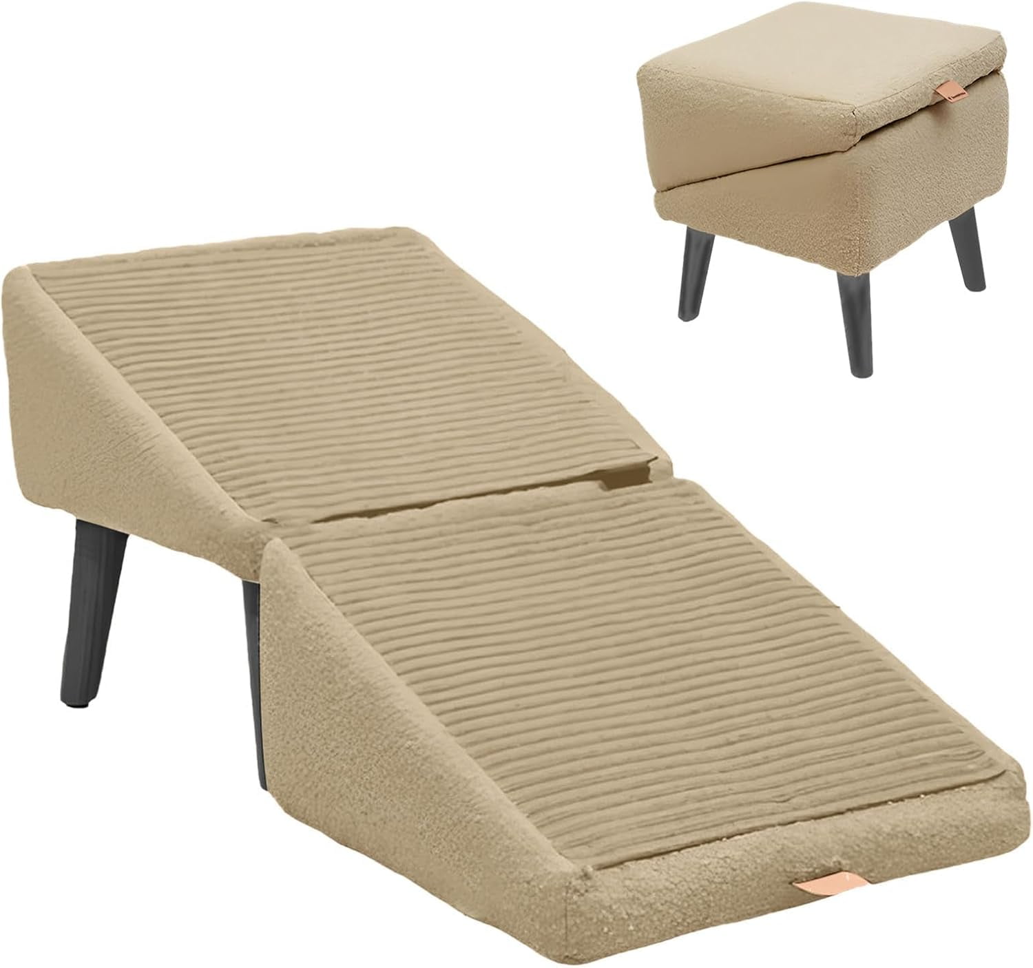 BrioBunch Split Ottoman Dog Ramp,2-in-1 Lightweight Folding Dog Stairs ...