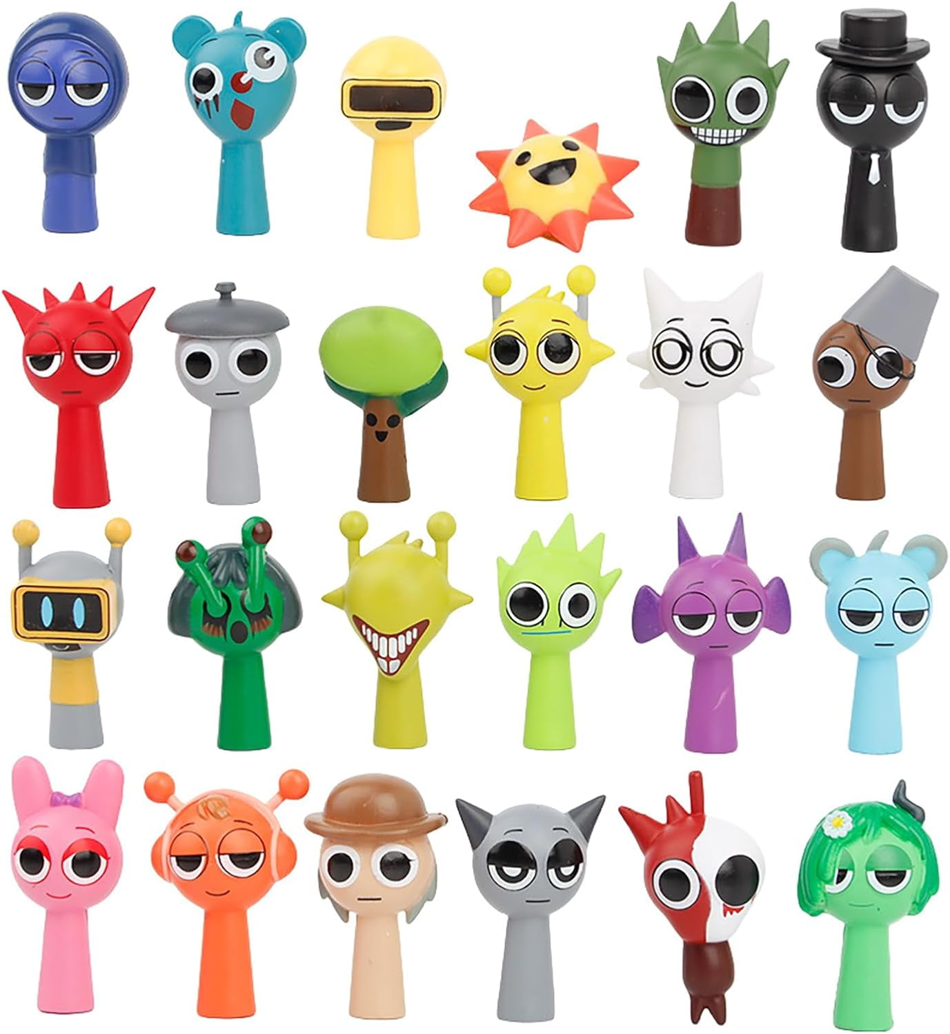 BrioBunch Sprunki Action Figures 2 Inch Cute Cartoon Cake Toppers ...