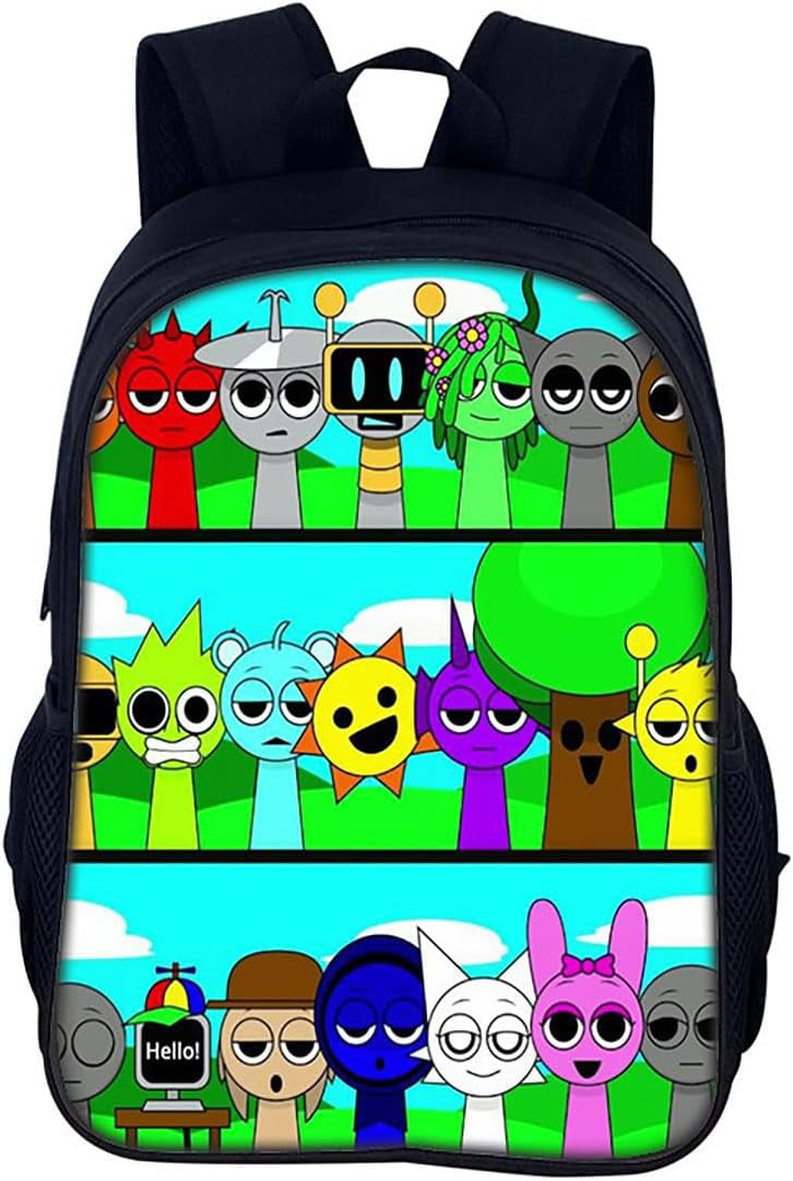 BrioBunch Sprunki Backpack Large Capacity Sprunki Game Cartoon Backpack ...