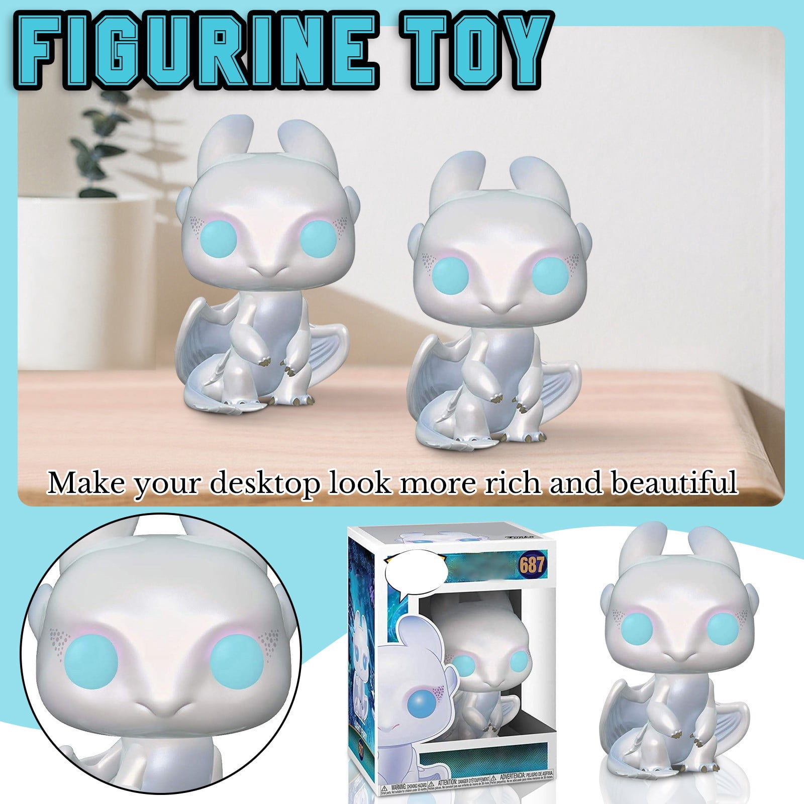 BrioBunch How to Train Your Dragon Toys 4" Silver Shining Dragon Action ...