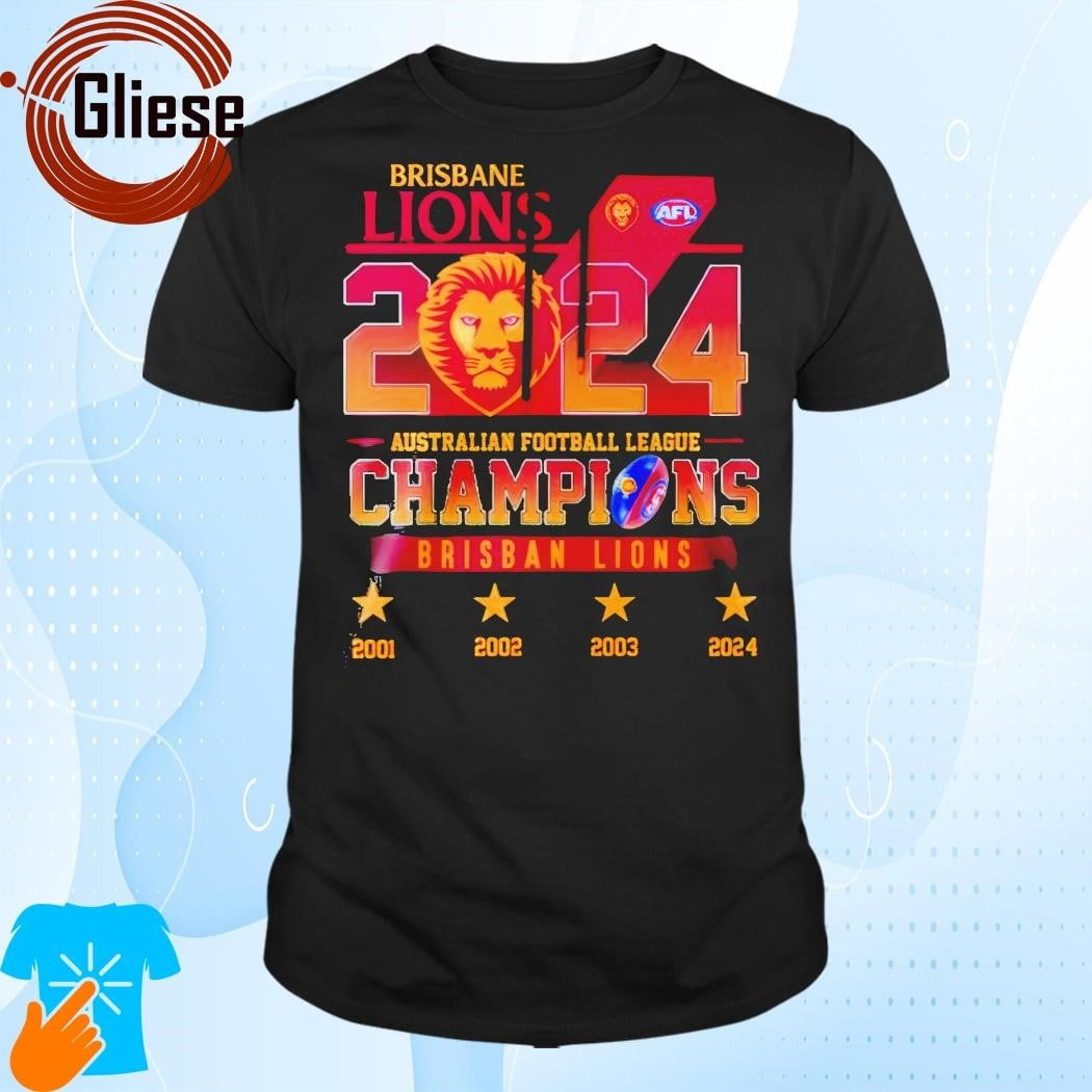 Brisbane Lions 2024 Australian Football League Champions Shirts ...