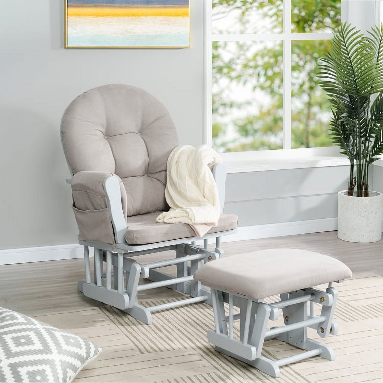 Brisbane Nursery Glider & Ottoman Sets, Glider Recliner Nursery Rocking ...