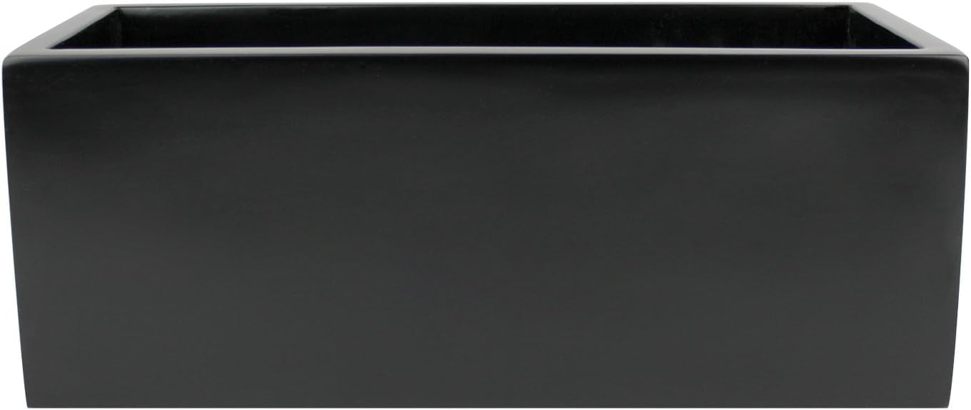 Brisbane Rectangle Fiberglass Planter Box (L:24" x W:8" x H:8", Matte ...