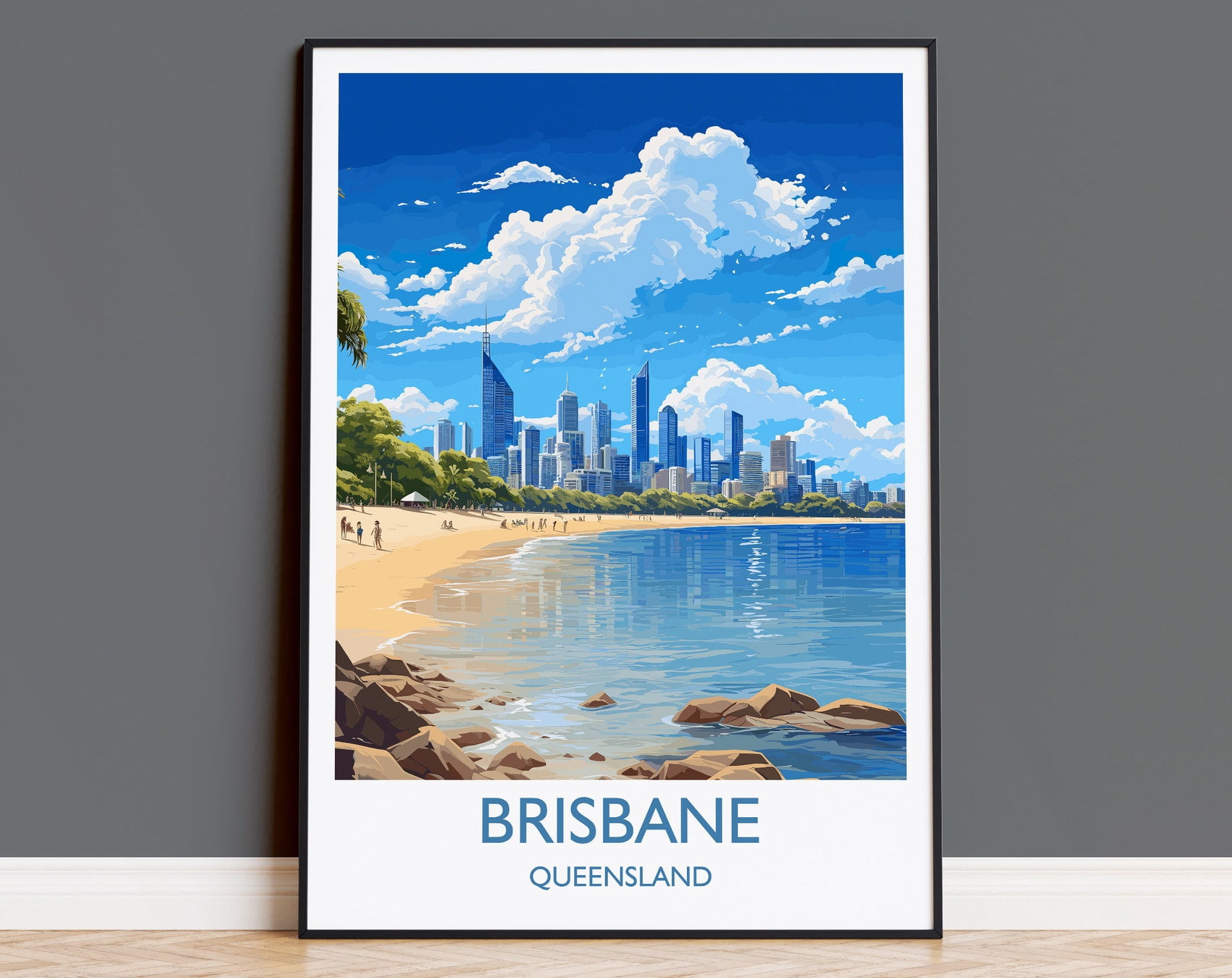 Brisbane Travel Print, Travel Poster of Brisbane , Queensland Art ...