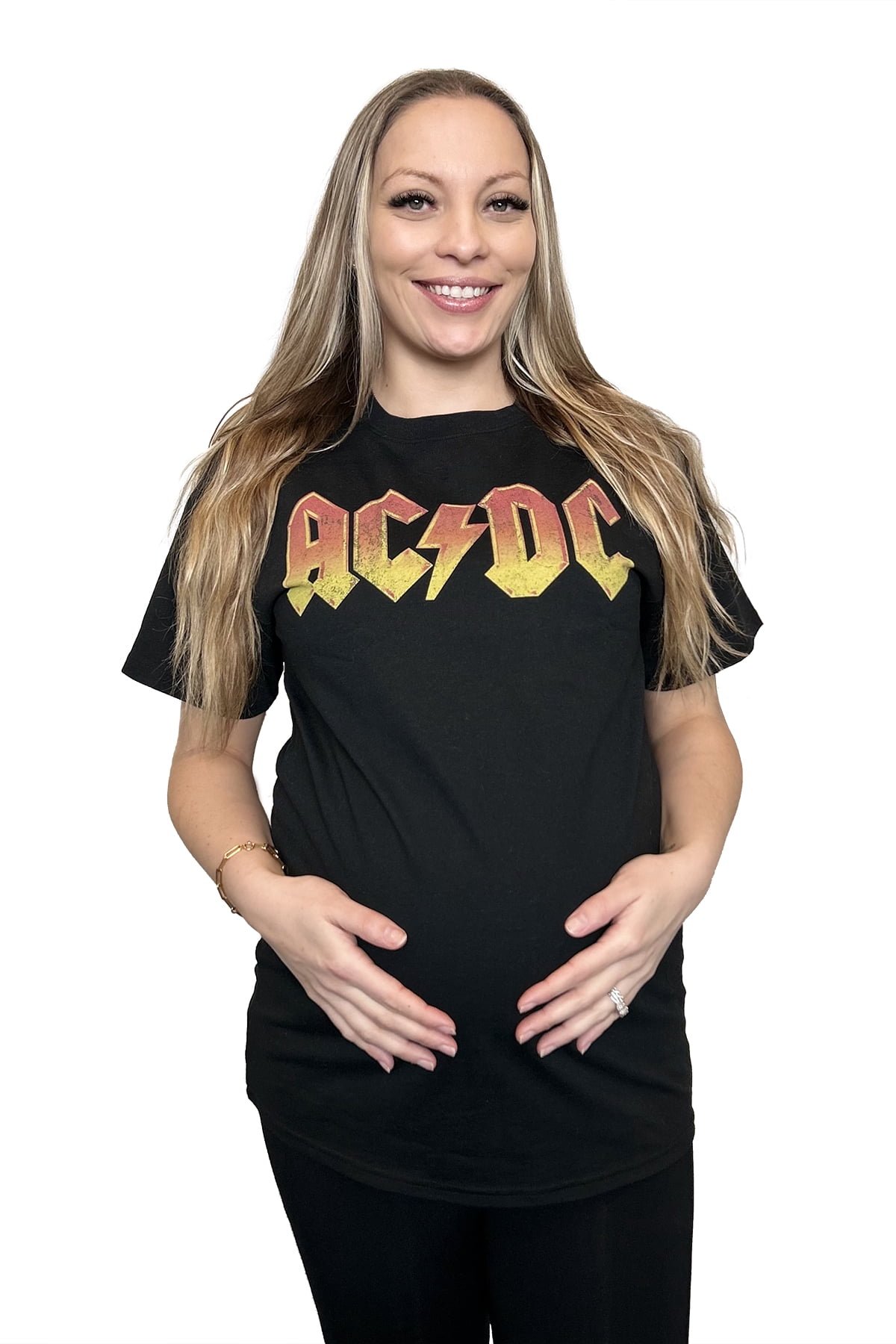 Brisco Brands ACDC Rock Band Logo Graphic Maternity Shirt - Walmart.com