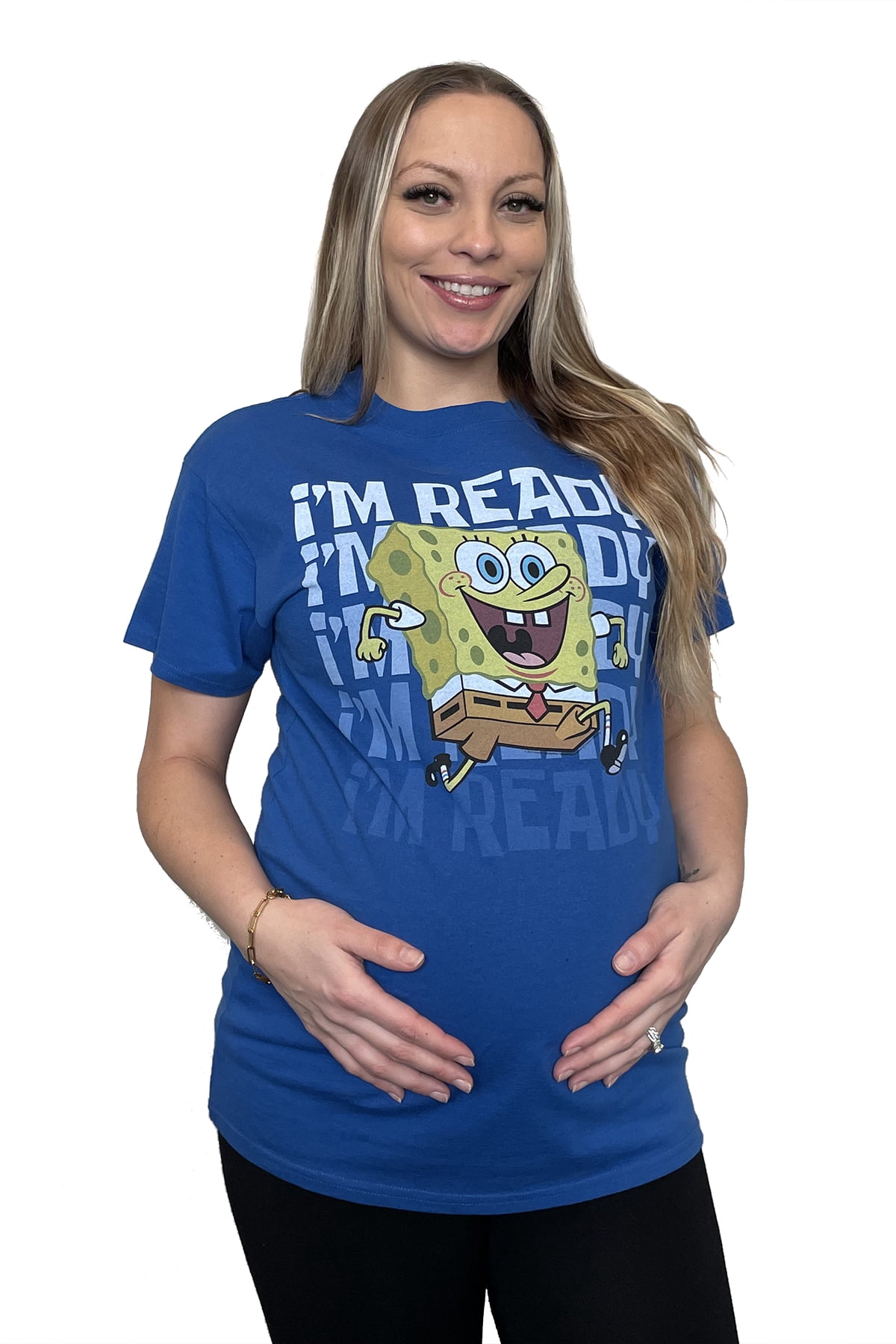 Brisco Brands Spongebob I'm Ready Graphic Maternity Shirt - Walmart.com