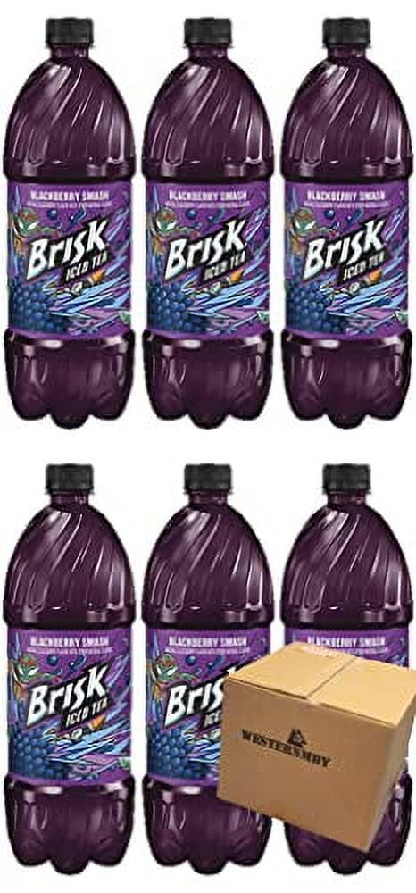Brisk Iced Tea, Blackberry Smash Flavor, Pack of 6 Bottles, 33.8 Fl Oz ...
