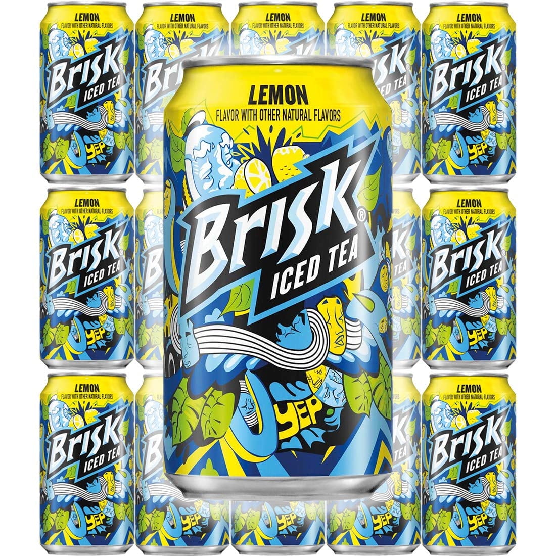 Brisk Iced Tea, Lemon, 12oz Cans (Pack of 15, Total of 180 Fl Oz) - Walmart.com