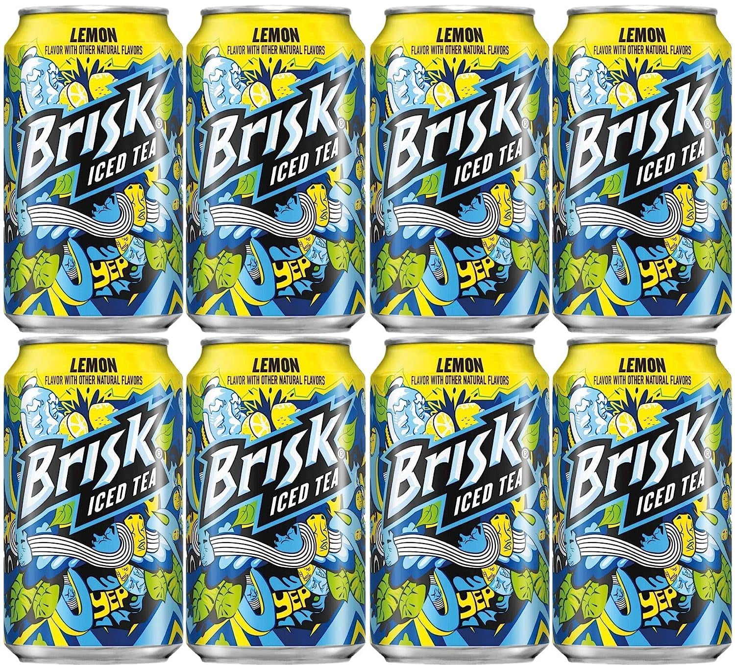 Brisk Iced Tea, Lemon, 12oz Cans (Pack of 8, Total of 96 Fl Oz ...