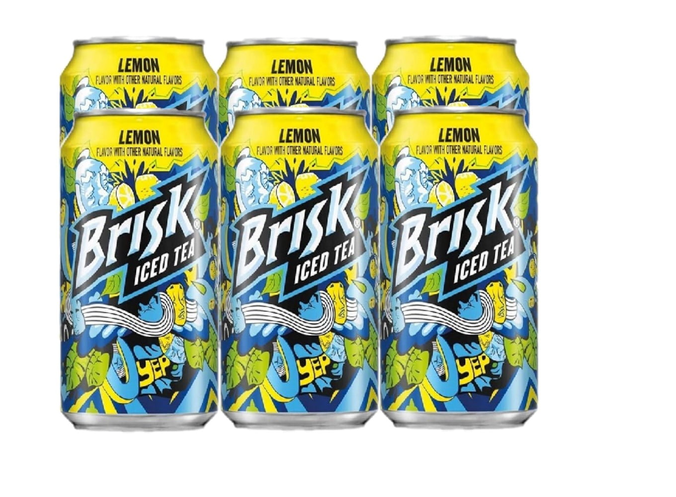 Brisk Iced Tea Natural Flavor, 12 Oz Cans (Lemon) Pack of 6 - Walmart.com