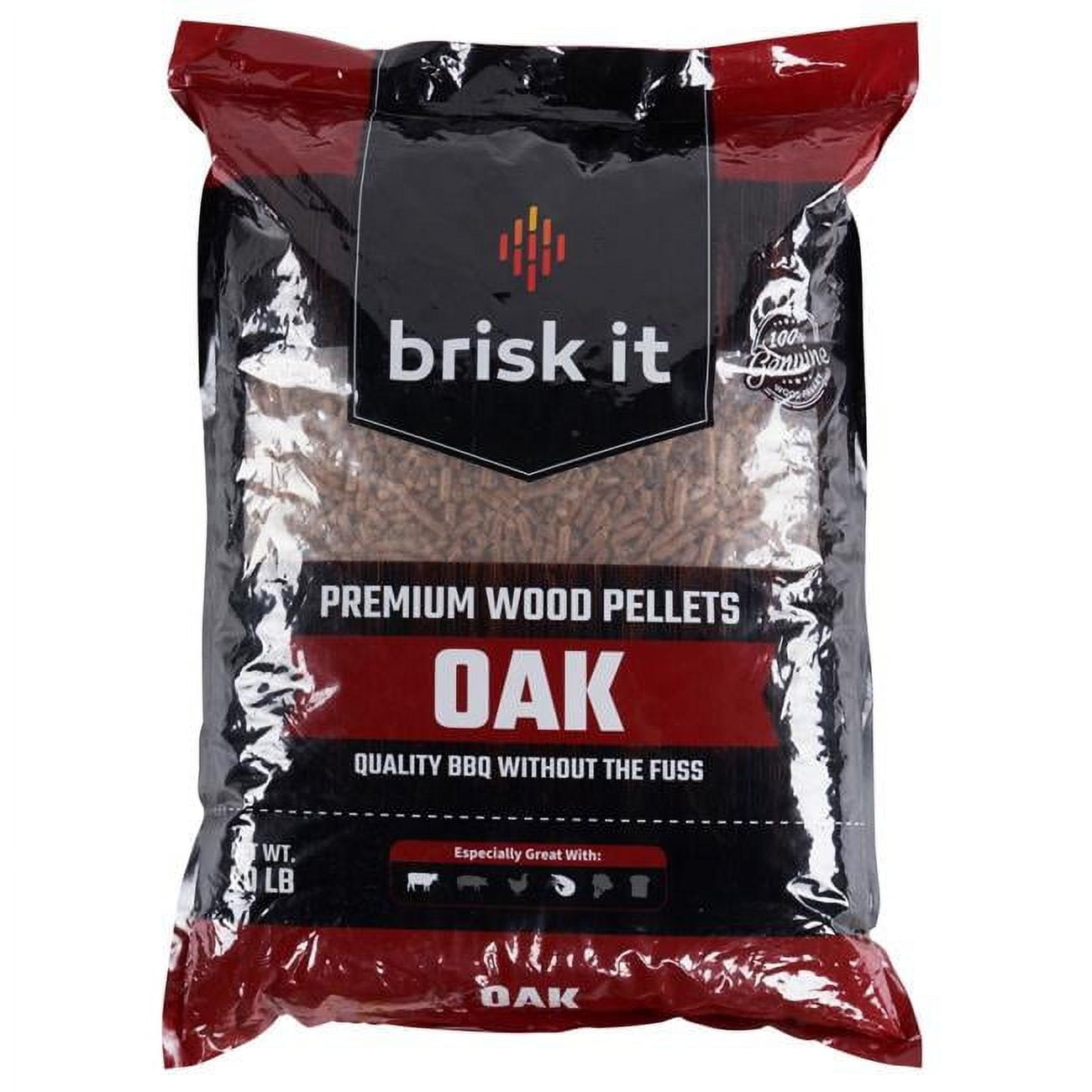 Free Shipping! Brisk It 40 lbs BBQ Wood Pellet, Oak - Walmart.com ...