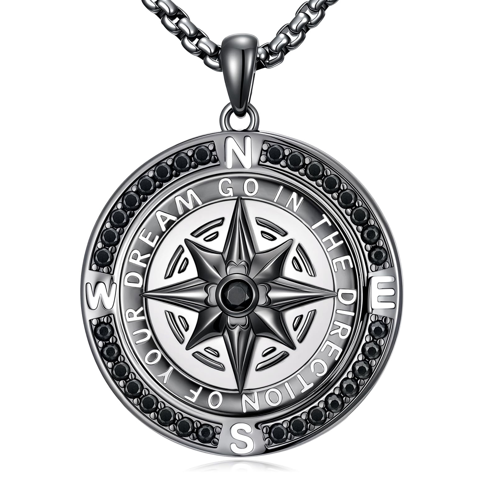 Brisskaari 2025 Graduation Gifts for Men Compass Necklace, Sterling ...