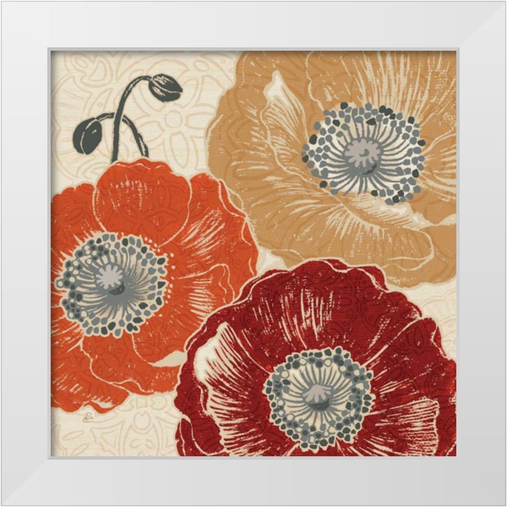 Brissonnet, Daphne 26x26 White Modern Wood Framed Museum Art Print Titled - A Poppys Touch III ...