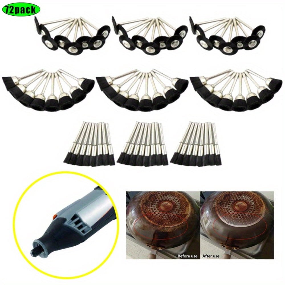 Bristle Brush Mini Nylon Brush for Dremel 72 Pack, Pen Brush Wheel ...