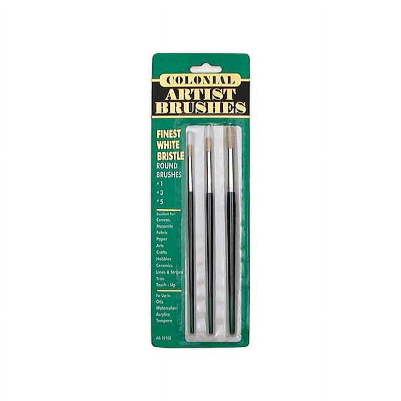 Bristle Round Artist Brushes, White - 3 Piece - Case of 12 - Walmart.com