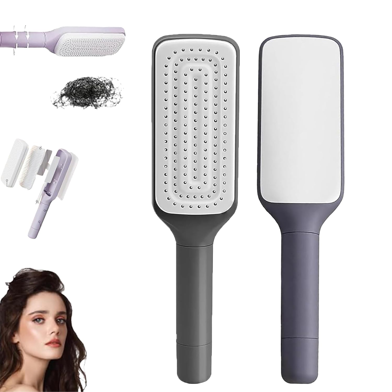 Bristleflex hair brush,Self cleaning hair brush,Retractable hair brush ...