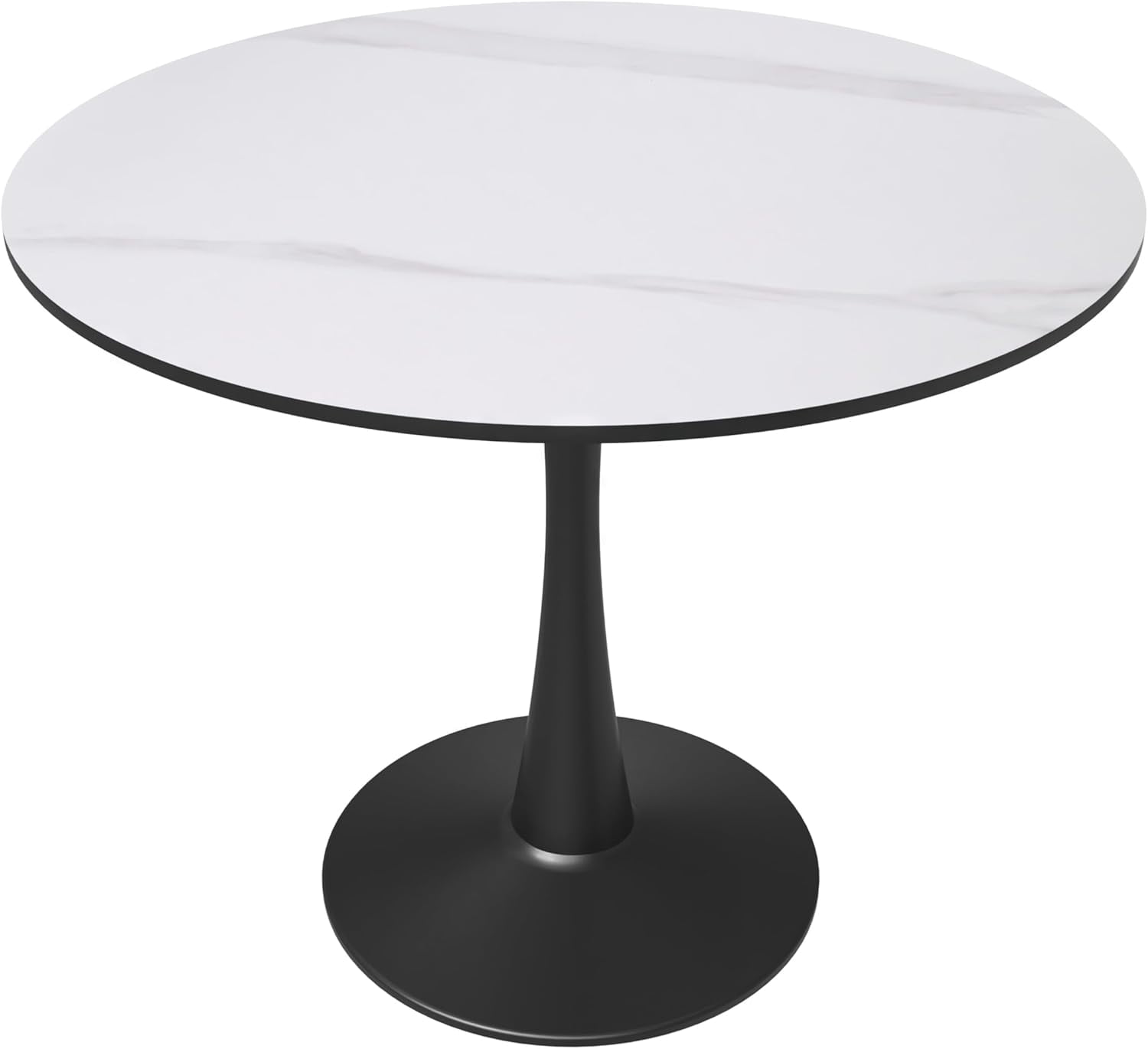 Bristol 31" Round Dining Table Black Base with Black Sintered Stone Top ...