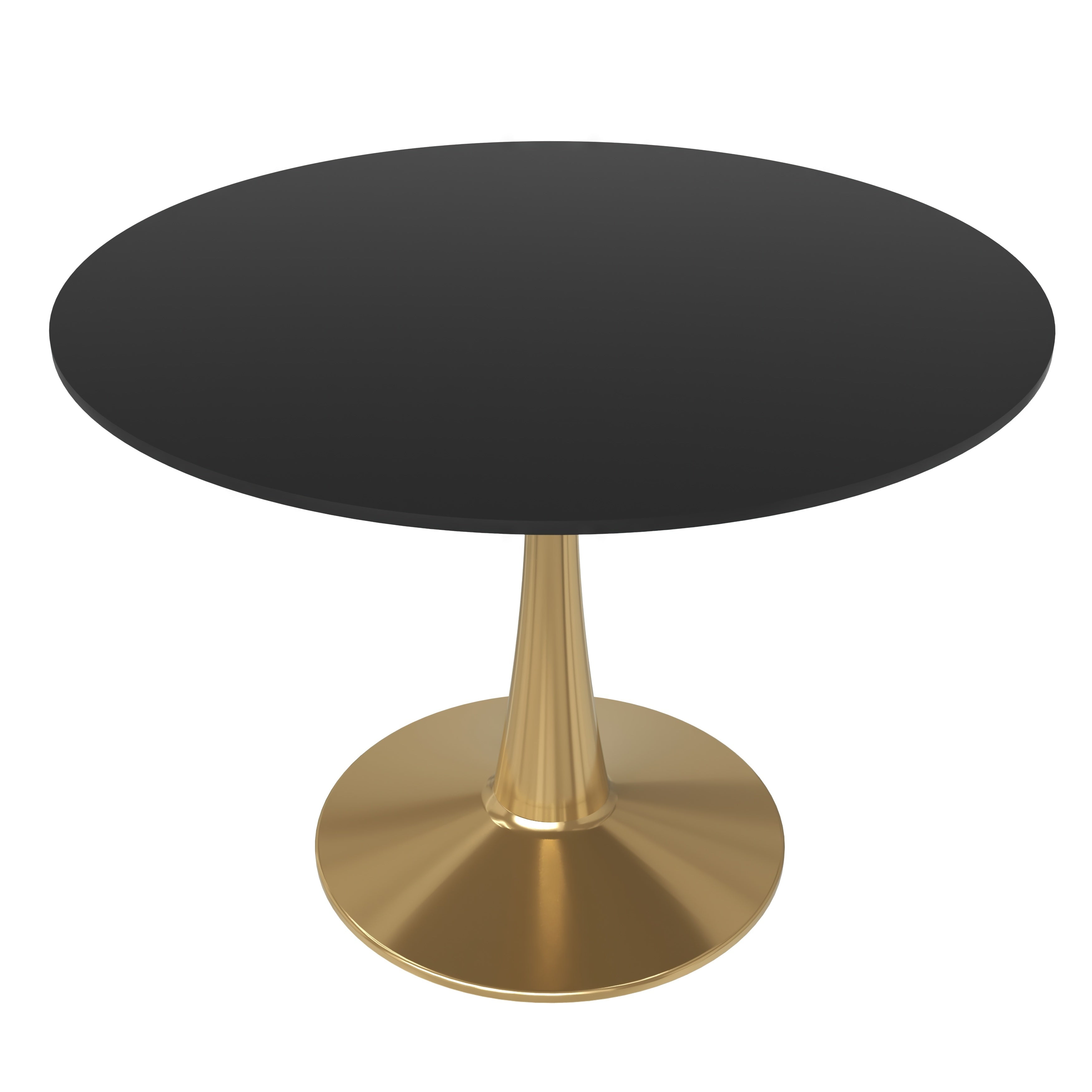 LeisureMod Round Dining Table Modern 40" MDF Wood Tabletop with Steel ...