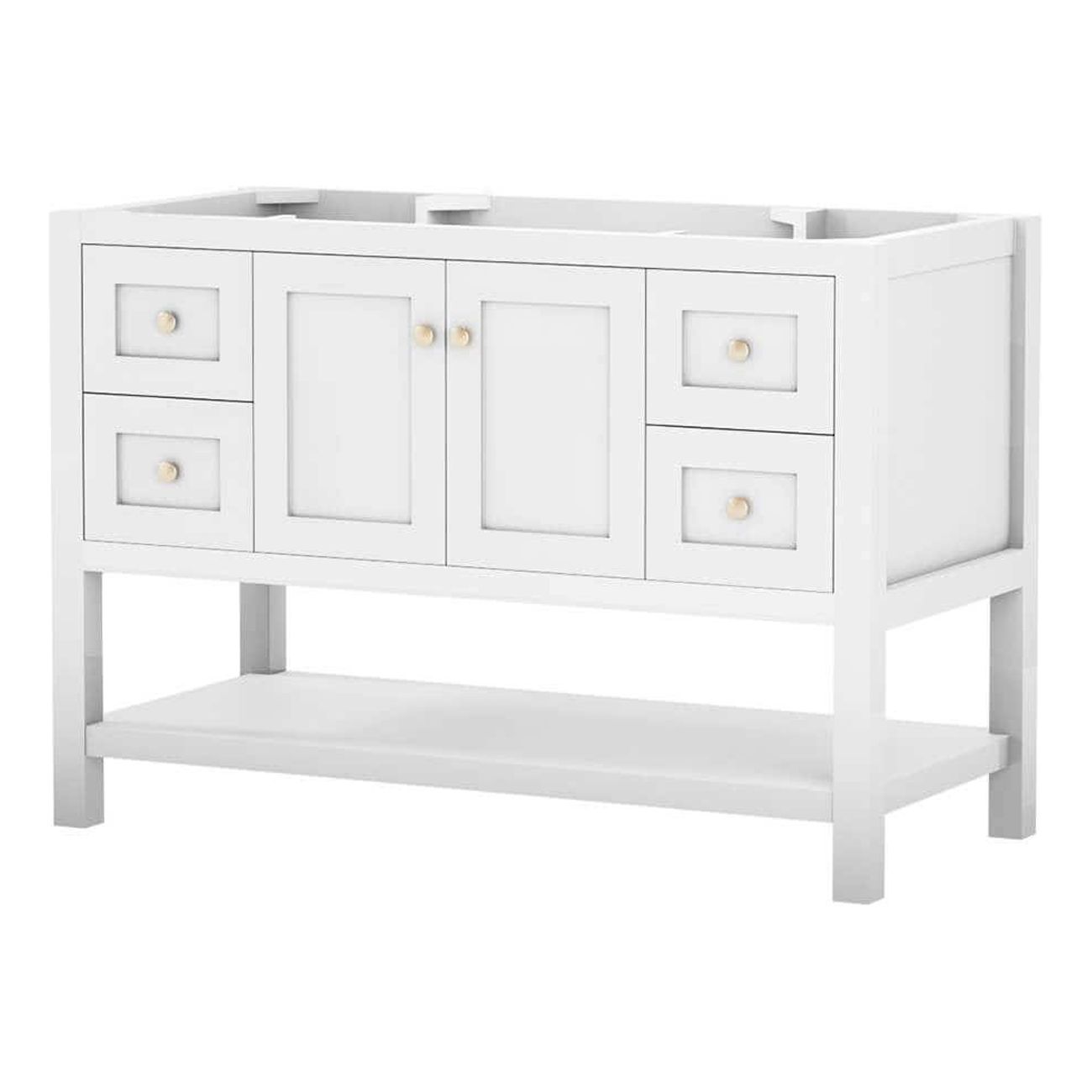 Bristol 48 Inch Modern Console Vanity Base - White - Walmart.com