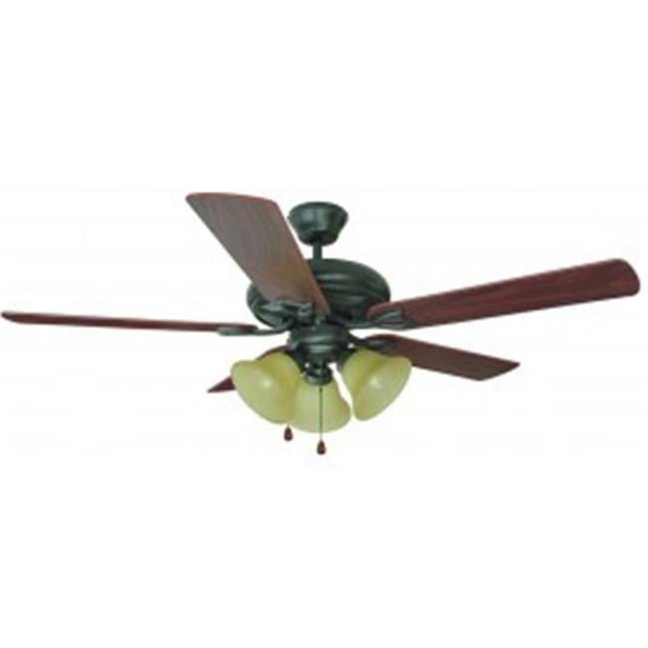 Bristol 52 in. 3-Light 5-Blade Ceiling Fan, Dark Mahogany Blades ...