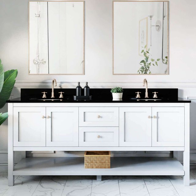 Bristol 72 Inch Modern Console Vanity with Oval Undermount Sinks ...