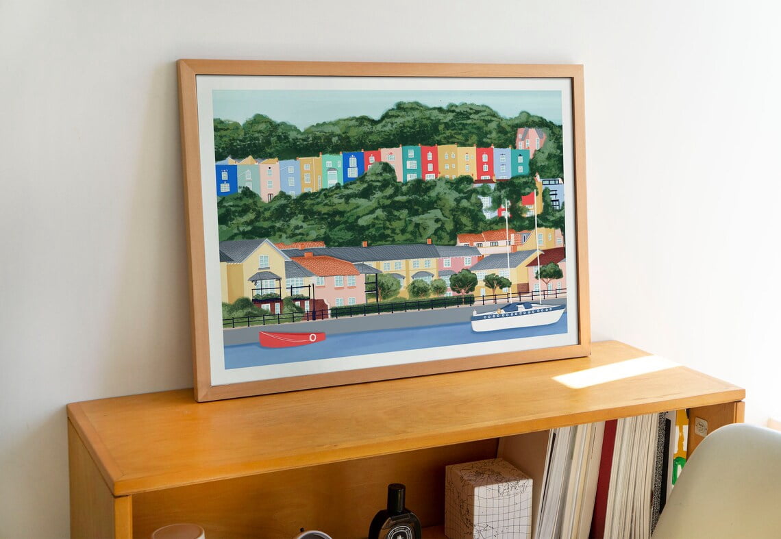 Bristol Harbour Clifton Bridge Travel Graphic Poster Unframed Paper ...