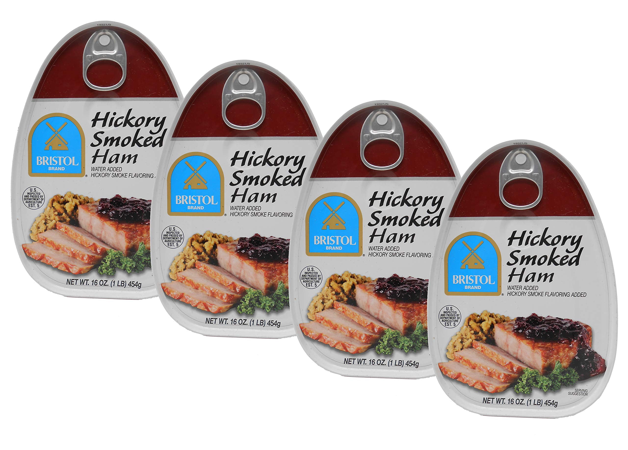Bristol Hickory Smoked Cooked, SR25 Canned Ham - 16oz (Pack of 4 ...