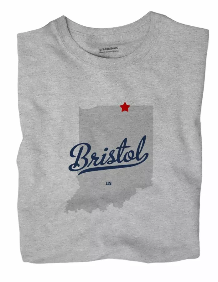 Bristol Indiana IN T-Shirt MAP - Walmart.com