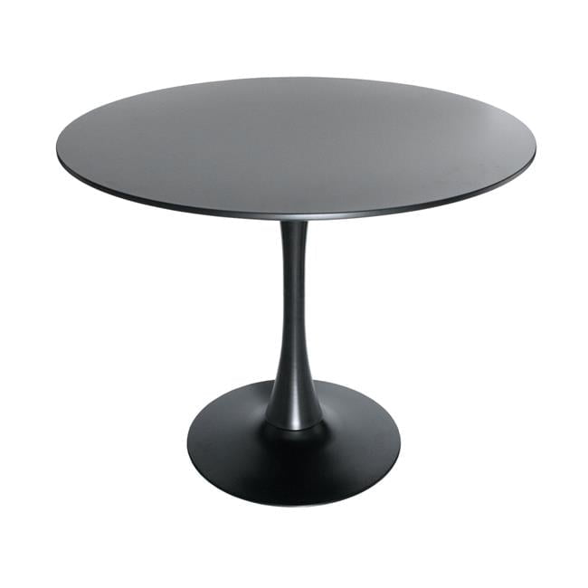 Bristol Mid-Century Modern Round Dining Table with Wood Top & Gloss ...