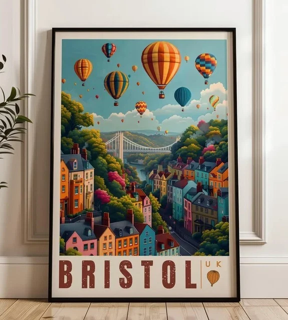 Bristol Travel Poster - England Wall Art Print, Illustration Poster NO ...
