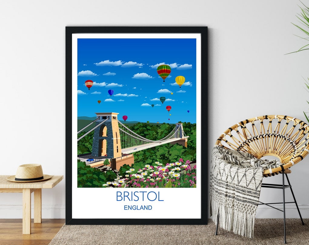 Bristol Travel Poster, Travel Print Of Bristol, England, Uk ,Decor For ...