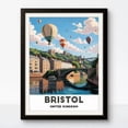 Bristol United Kingdom Poster Vibrant Hot Air Balloons Over The City ...